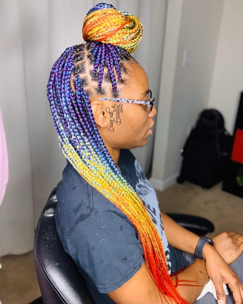 Small knotless box braids with color - Grospb