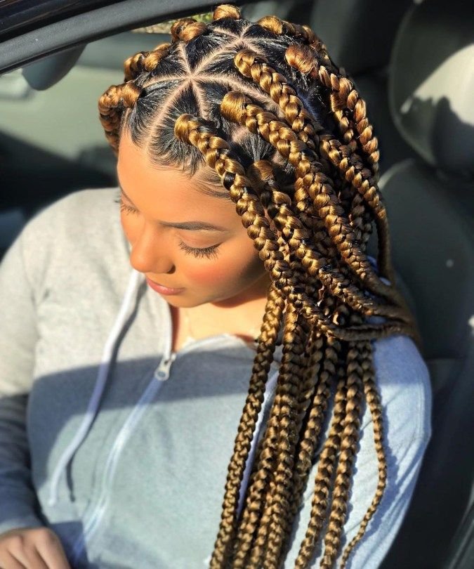 30 Amazing Triangle Box Braids We Cannot Get Over