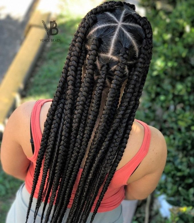 30 Amazing Triangle Box Braids We Cannot Get Over